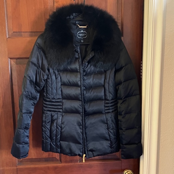 1 Madison | Jackets & Coats | Madison Black Puffer Jacket With Fox Fur ...